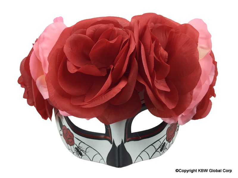Day of the Dead Mask w/Flower