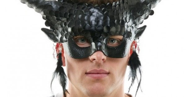 Black Feather Voodoo Mask with