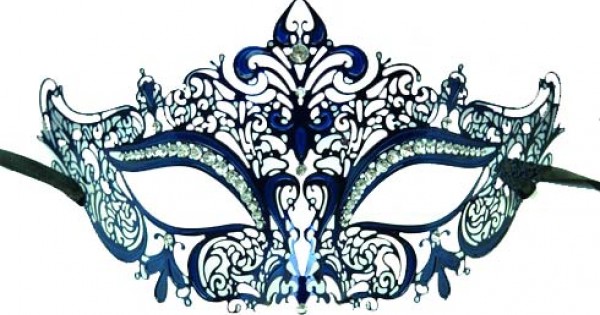 Metal Mask with stones Blue